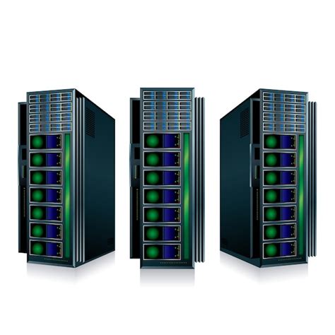 벡터 그린 웹 서버 흰색 배경에 고립 프리미엄 벡터