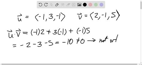 Solved Determining Orthogonal And Parallel Vectors Determine Whether U