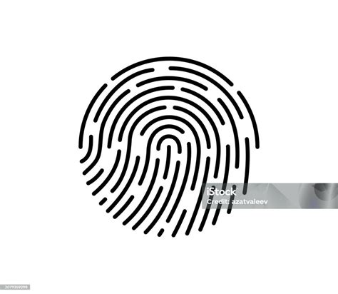 User Finger Scan Icon Fingerprint Touch Biometric Id Symbol Modern Account Thumbprint