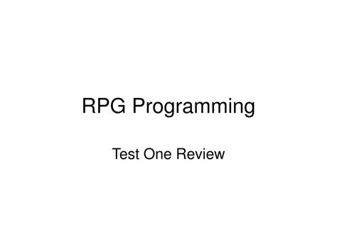 Ppt Rpg Programming Powerpoint Presentation Free Download Id 374546