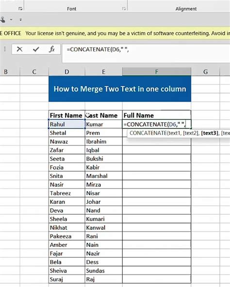 Combine Multiple Columns In Excel Into One Column Concatenate Text