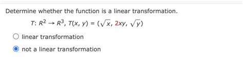 solved determine whether the function is a linear