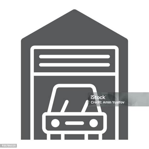 자동차 차고 문자 모양 아이콘 자동차와 집 부동산 표시 벡터 그래픽 흰색 배경 Eps 10 솔리드 패턴 개념에 대한 스톡 벡터 아트 및 기타 이미지 Istock