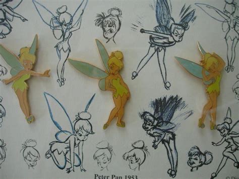 Walt Disney Tinkerbell Model Sheet Sketch Framed Pin Set Limited Edition 183 1847176715