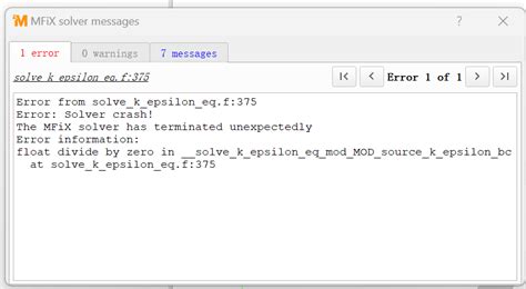 An Error About Using Solvekepsilon Bug Report Netl Flow Science