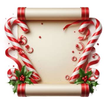 Blank Christmas Scroll With Candy Cane Border Candy Cane Border Blank