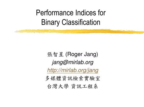 Ppt Performance Indices For Binary Classification Powerpoint