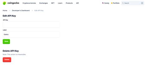 Setting Up Your Api Key Coingecko Api