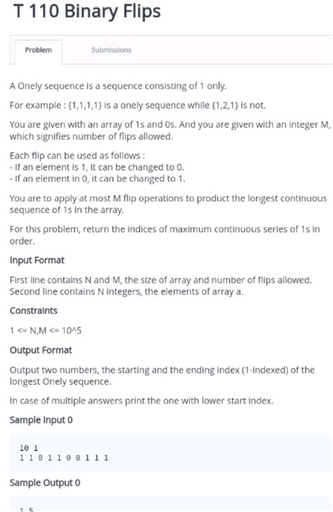 T Binary Flips Problem Submissions A StudyX