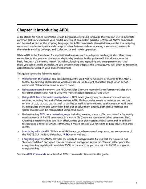 Ansys Parametric Design Language Guide Pdf Programming Languages