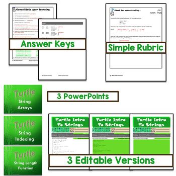 Introduction To String Functions In Turtle Editable Resource Package