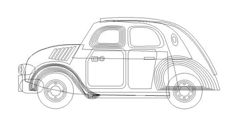 Elevation Detail Of Car Cad Vehicle Block
