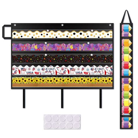 Akayok Bulletin Border Storage Pocket Chart For Classroom And