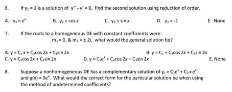 solved if y1 1 is a solution of y y 0 find the second