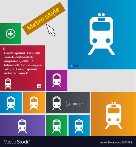 Train Icon Sign Buttons Modern Interface Website Vector Image