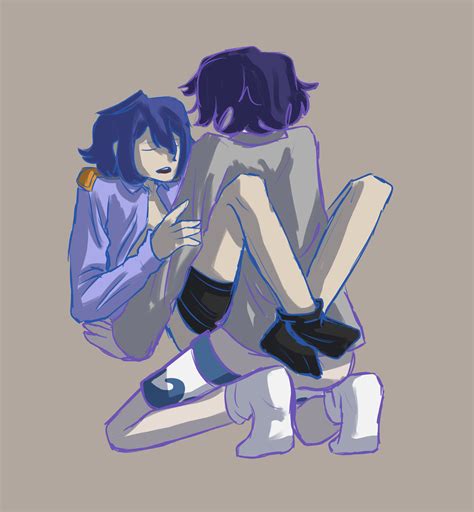 Rule 34 2boys Blue Hair Bottomless Closed Eyes Danganronpa