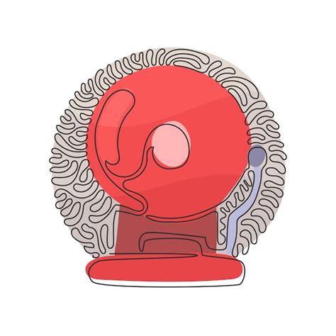Premium Vector Single One Line Drawing Red Fire Alarm Signal Device