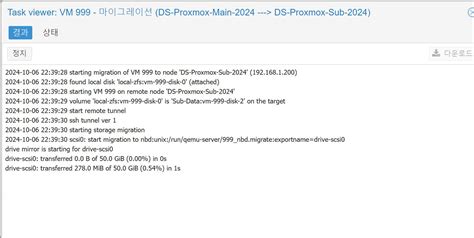 Proxmox 로 헤놀로지 노드간 마이그레이션시 주의할점remote Command Failed With Exit Code 255