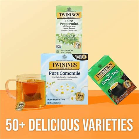 Twinings Pure Peppermint Tea Herbal Tea Herbal Tea Caffeine Free Organic 20 Box