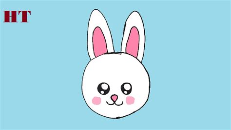 How To Draw A Cute Bunny Face Step By Step Youtube