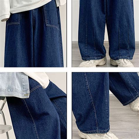 Men Boys Jeans Straight Leg Loose Casual Denim Pants Trousers Hip Hop