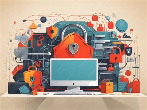 Premium Ai Image Flat Illustration Of Computer Security Background