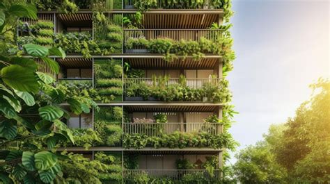 Ecofriendly Building With Integrated Greenery Aig Premium Ai