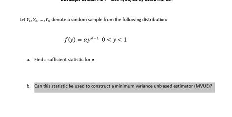 solved let yı y2 yn denote a random sample from the