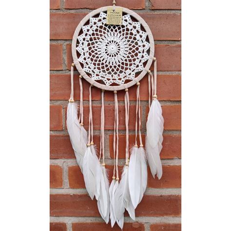 Beige White Crochet Dreamcatcher Natural 22 Cm Etsy
