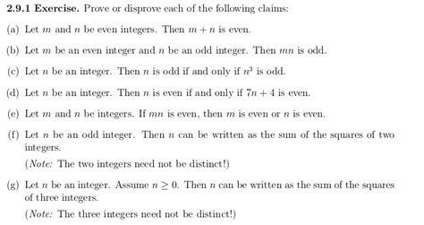 solved 2 9 1 exercise prove or disprove each of the