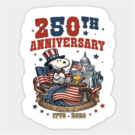 Usa 250th Anniversary 1776 2026 Snoopy America 250 Years Of Freedom