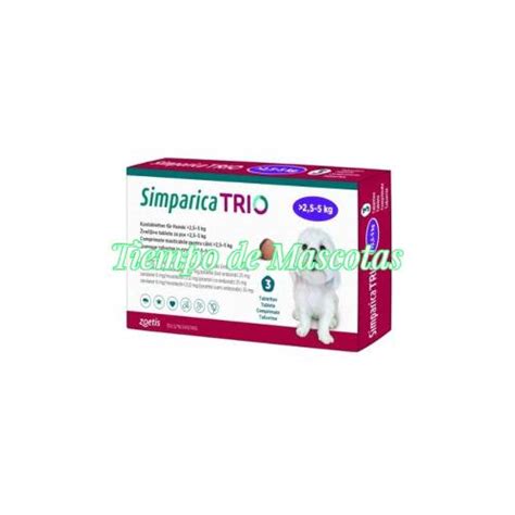 Simparica Trio 3 Tabletas 25 A 5 Kg Tiempo De Mascotas