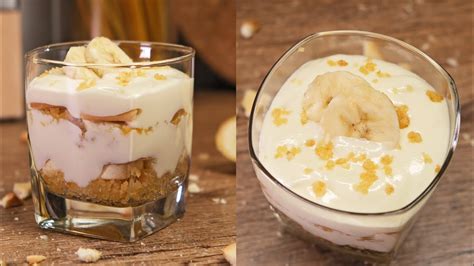 Бананов пудинг с крема сирене и бисквити Десерт без брашно Без печене Без яйца Youtube