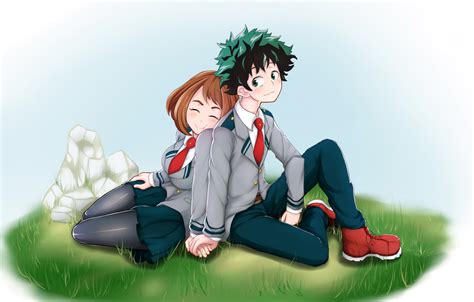 Ochaco And Izuku In My Hero Academia Hd Wallpaper