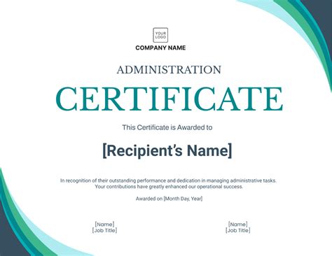Free Printable Administration Certificate To Customize Online