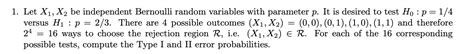 Solved 1 Let X1 X2 Be Independent Bernoulli Random