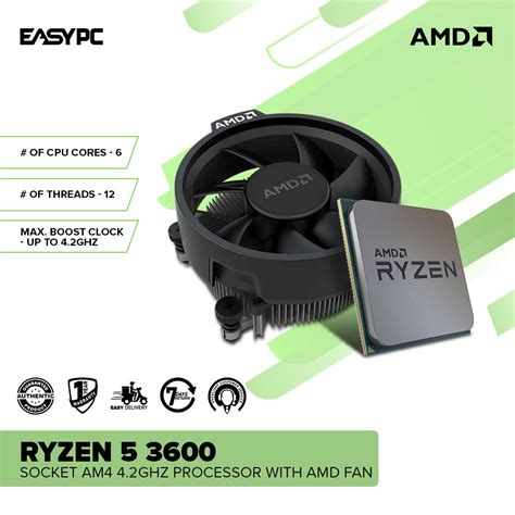 Amd Ryzen 5 3600 Socket Am4 42ghz With Amd Fan Multipack Processor