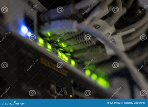 Closeup View Of A Switch Panel With Ethernet Cables Stock Photo Image Of Data Fast