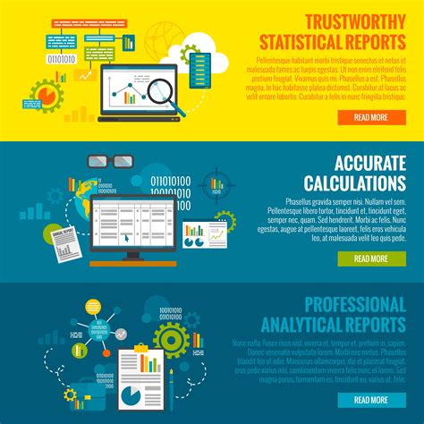 Data Analytics Banner Set 462942 Vector Art At Vecteezy