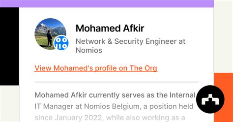 Mohamed Afkir Network And Security Engineer At Nomios The Org
