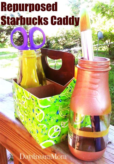 Repurposed Starbucks Caddy Tutorial Starbucks Bottle Crafts