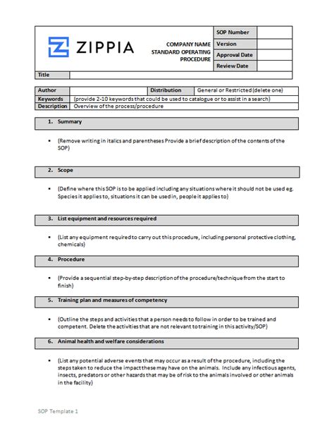 Sop Template Word Zippia