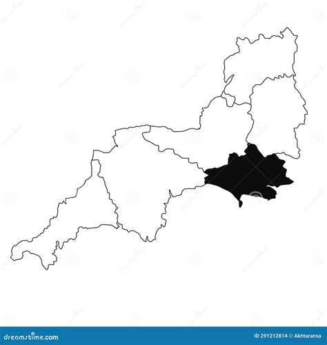 Map Of Dorset In South West England Province On White Background