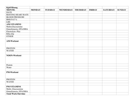 Exercise Log RTF Fitness And Exercise Healthy Living