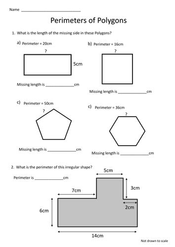 Perimeter With Missing Sides Worksheets