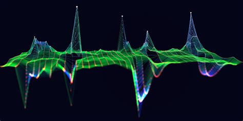 추상 배경에는 컬러 그리드 디포커스와 어둠에 대한 데이터가 포함되어 있습니다 가상 공간에서 3d 물결 모양의 다각형 개념