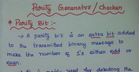 Parity Generator And Parity Checker Truth Table Logic Design And Its Applications