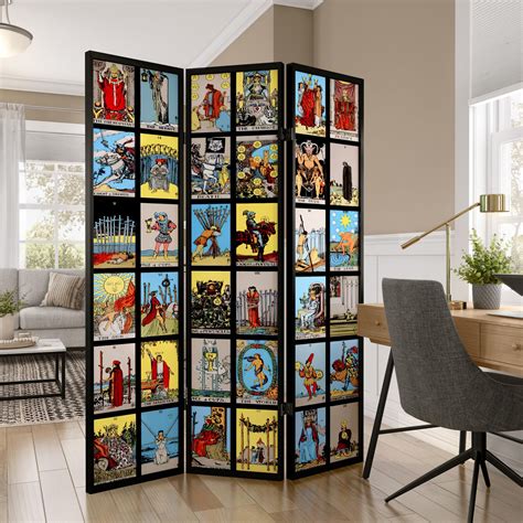 Canora Grey 6 Ft Tall Double Sided Rider Tarot Canvas Room Divider