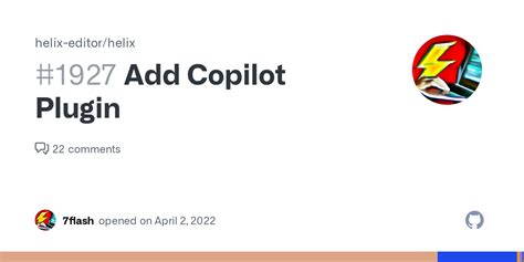 add copilot plugin · issue 1927 · helix editor helix · github