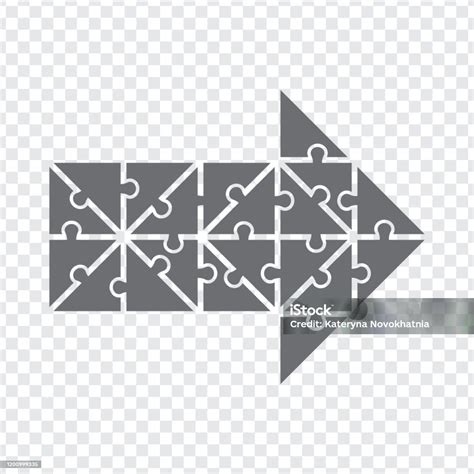 회색간단한 아이콘 다각형 퍼즐 투명 한 배경에 20 요소의 간단한 아이콘 다각형 퍼즐 화살표 벡터 일러스트 레이션 Eps10 0